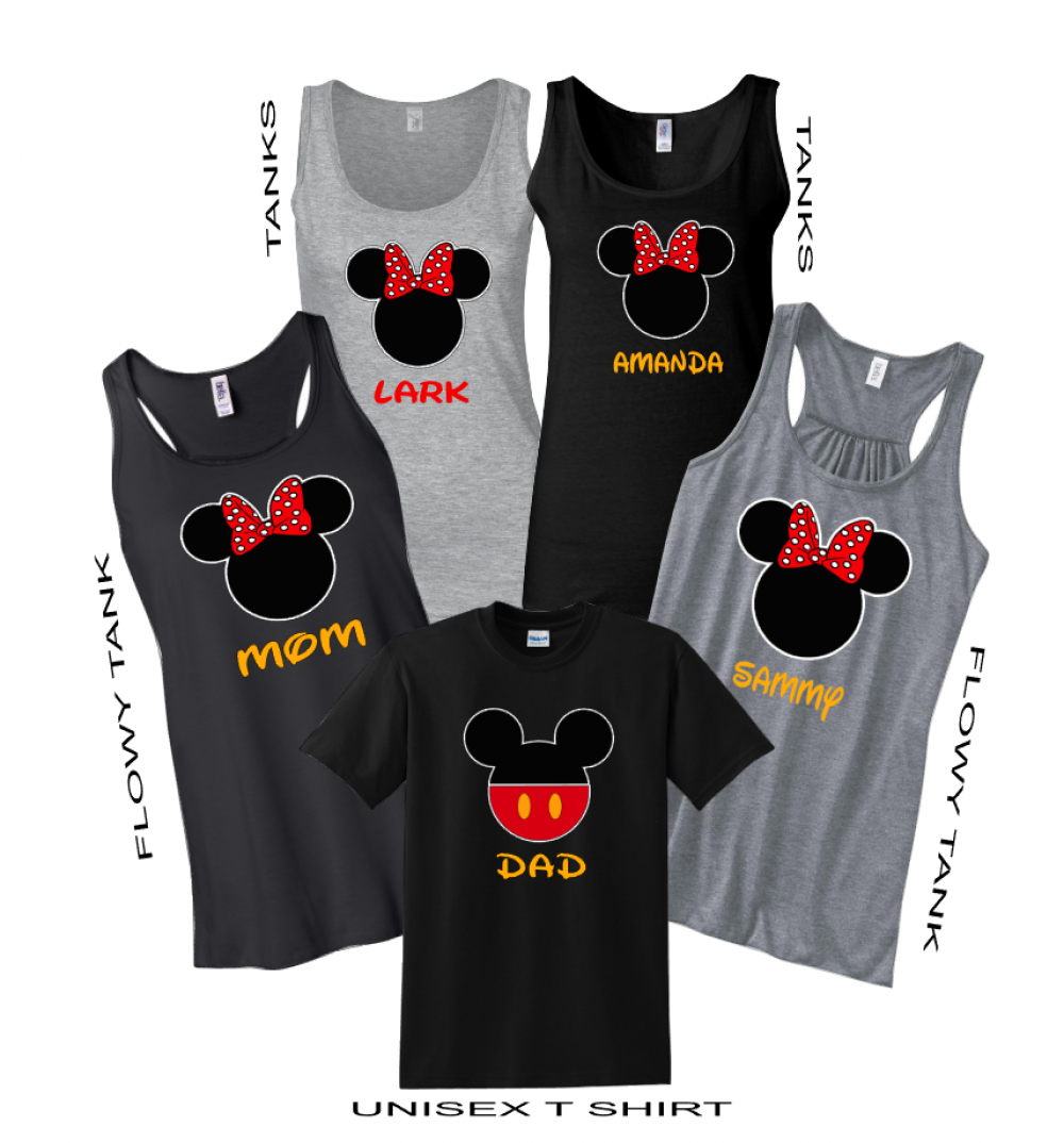 Disney Family Minnie Mouse Flowy Tops and Tank Top Black/Gray | The ...